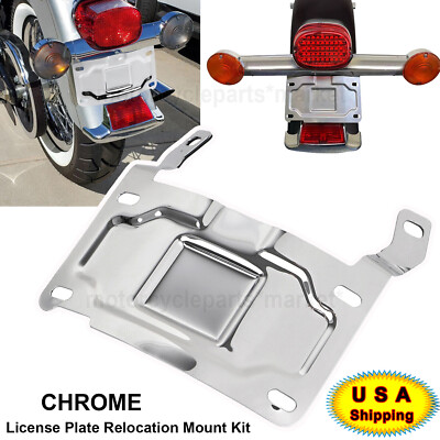 Chrome License Plate Relocation Mount Bracket For Harley Road King ...