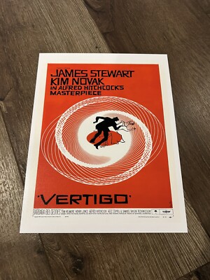 VERTIGO Art Print Photo Rare 11” x 14" Jimmy Stewart Alfred Hitchcock ...