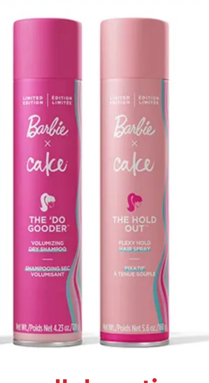 BARBIE x Cake The Hold Out Hair Spray & The Do Gooder Volumizing, Dry ...