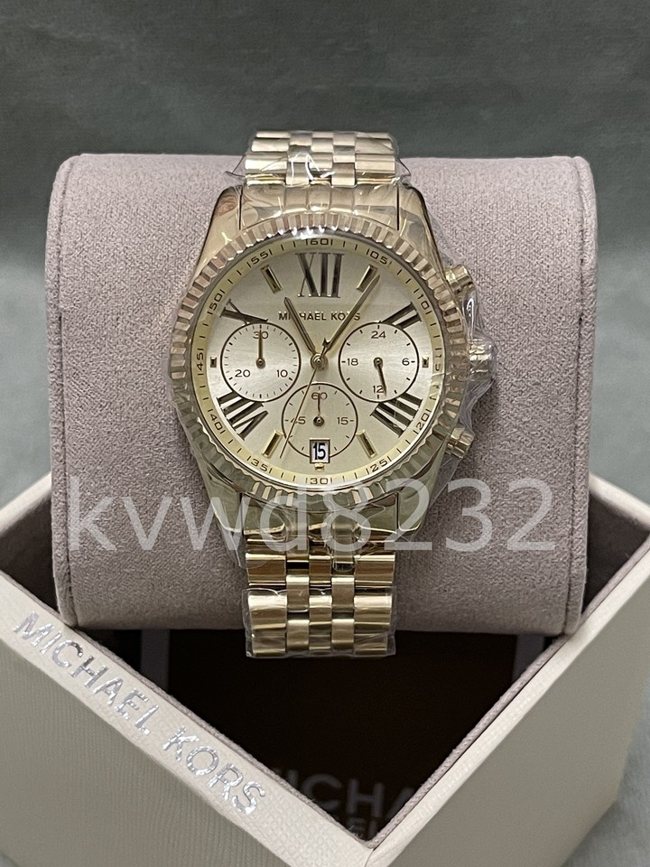 Michael Kors MK5556 Lexington Chronograph Gold Toned Stainless Steel ...