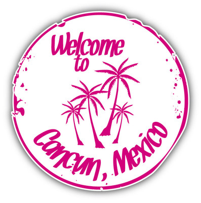 Cancun City Mexico Travel Stamp Car Bumper Sticker Decal 5" x 5" | eBay