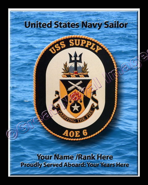 USS Supply AOE 6 Personalized Ship Crest Print on Canvas 2D Effect | eBay