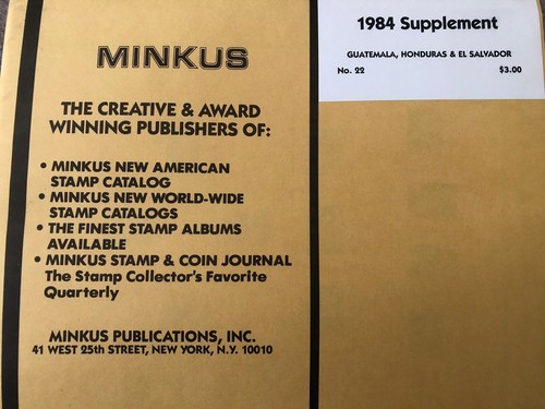 Minkus Guatemala, Honduras & El Salvador 1984 Supplement # 22 | eBay