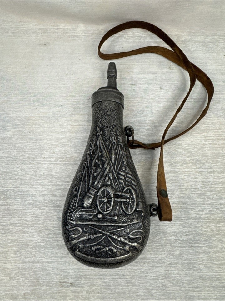 USA Powder Flask Replik 19.Jh E Pluribus Unum Eagle Metall Leder Deko ...