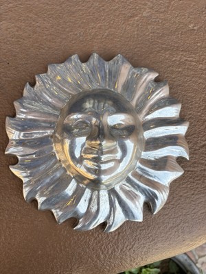Pewter Sun Face Plaque No Hanger On Back Need To Attach | eBay