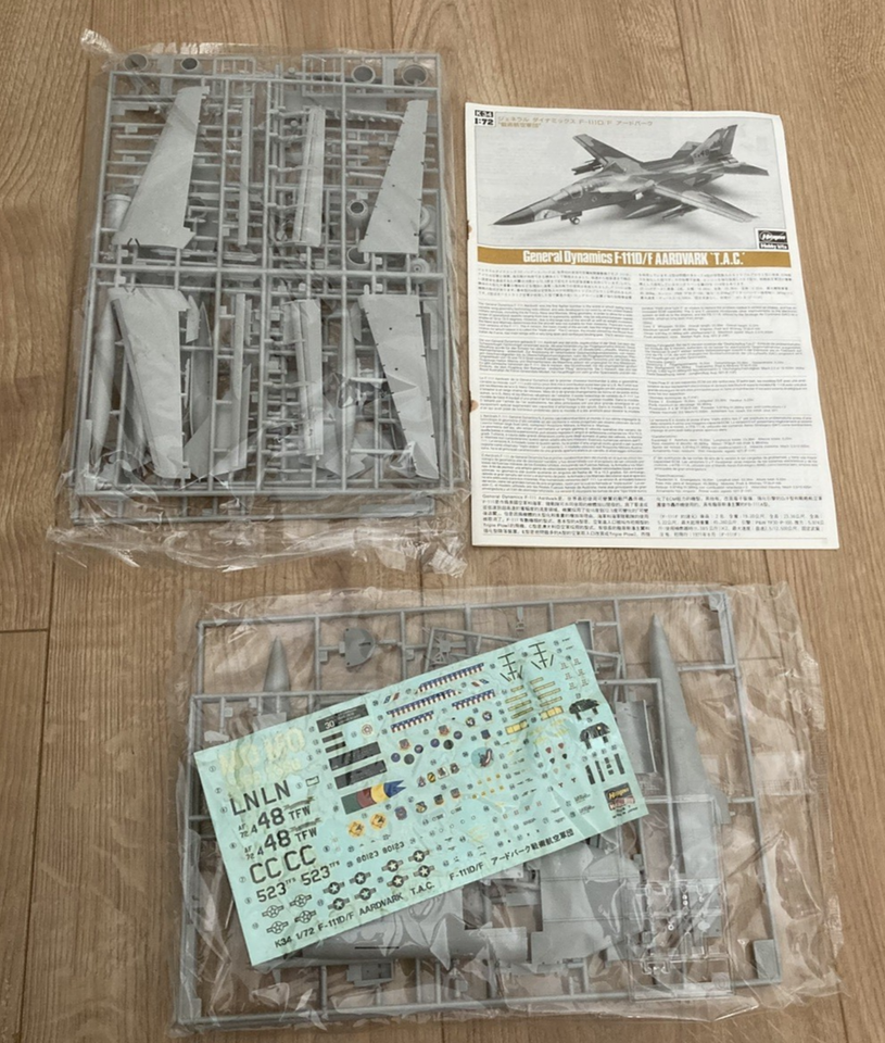 L283 Hasegawa Model Kit 04034 - F-111D/F Aardvark - 1/72 - Pts Sealed ...