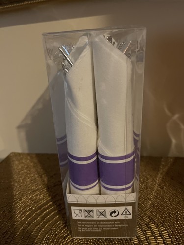 Elegant PURPLE Pre-Rolled Napkin & Cutlery Sets (Pack of 10), Dazzling ...