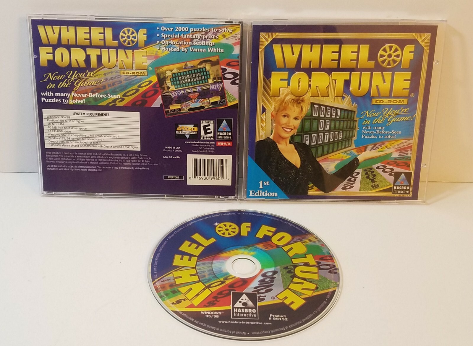 Wheel of Fortune 1st Edition PC CD-Rom 1999 windows game show ...