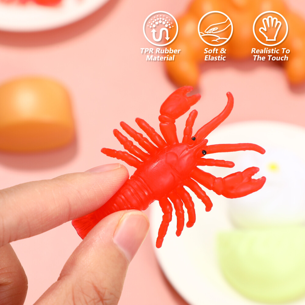 12 Pcs Simulation Fake Crawfish Decorations Crawfish Models Crawfish ...