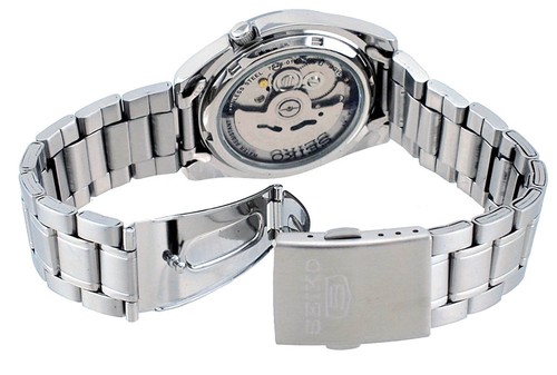 Seiko 5 SNKL45 Automatic Day-Date Black Dial Stainless Steel Mens Watch ...