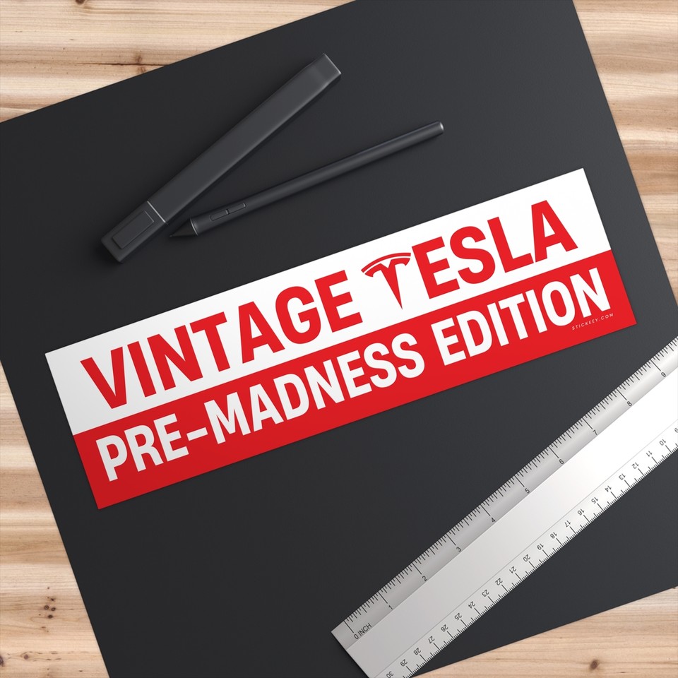 Vintage Tesla Pre-madness Edition Bumper sticker | eBay