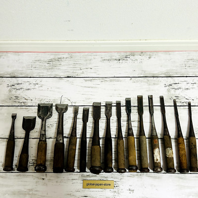 Japanese Chisel Nomi Carpenter Tool Hand Inscription Set of 15 Used | eBay