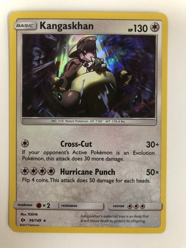Pokemon Kangaskhan SM Base Set 2017 NM Foil 99/149 Box 4 | eBay