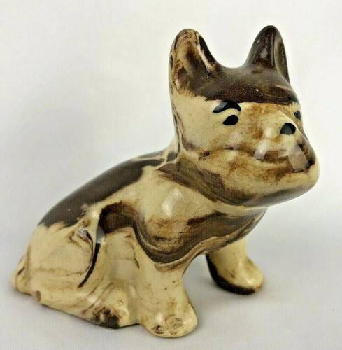 Vintage Dog Bulldog Puppy Ohio Art Pottery Juanita Ware Brown Slag ...