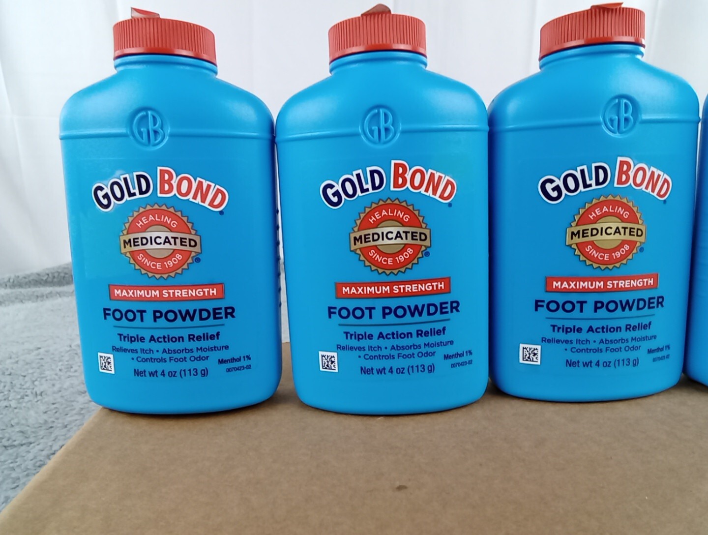 4x Gold Bond WITH TALC Maximum Strength Foot Powder Medicated 4 oz Blue ...
