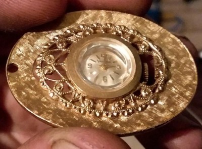 ANTIQUE VANTAGE GOLD GILDED LADIES TIME CLOCK PENDANT | eBay