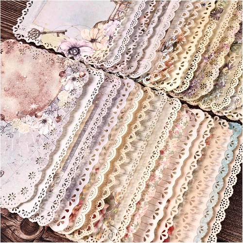 30 Sheets Lace Edged Vintage Scrapbook Paper, Assorted Set - 3 Pack ...