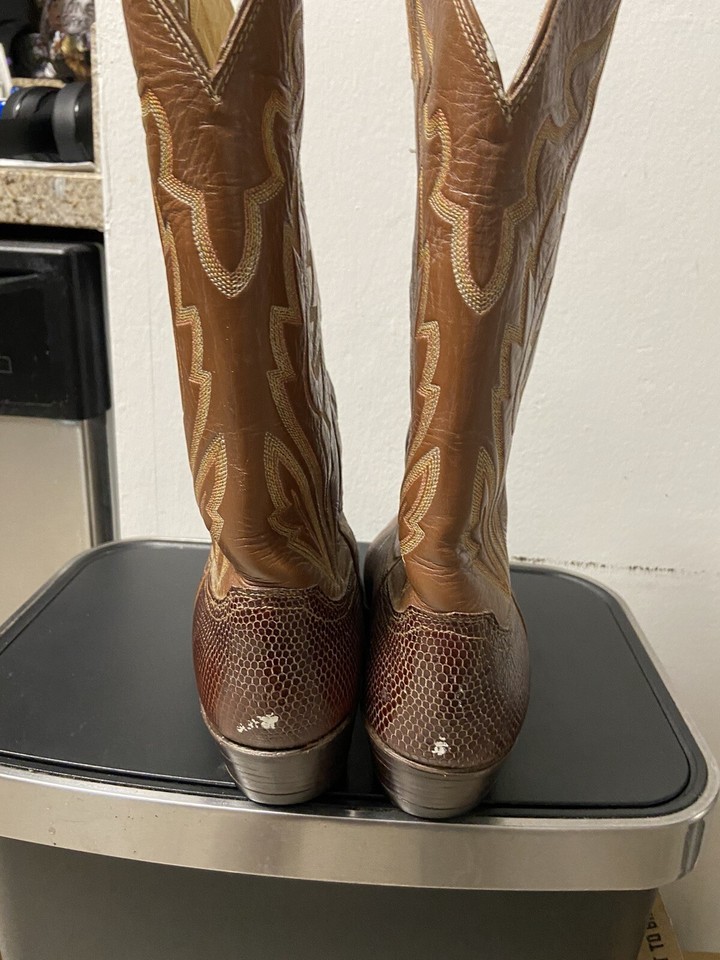 11D Boa Cream Back Cut Lizard Teju Justin Vintage Custom Cowboy Western ...
