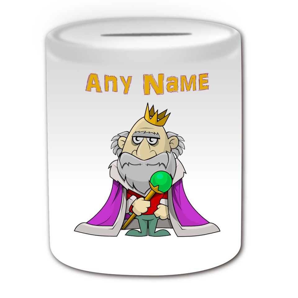Personalised Gift King Sceptre Mug Money Box Cup Fairy Tale Name ...