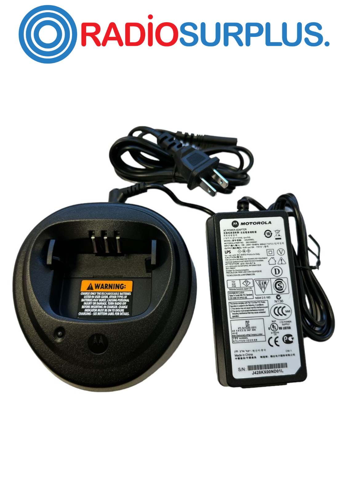 2 x Motorola Original CP200/CP200D/DEP450/DP1400 Single Charger Base ...