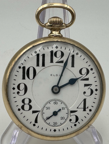 1921 Elgin Father Time 454 Model 15 Double Sunk Pocket Watch. Lot.25 | eBay