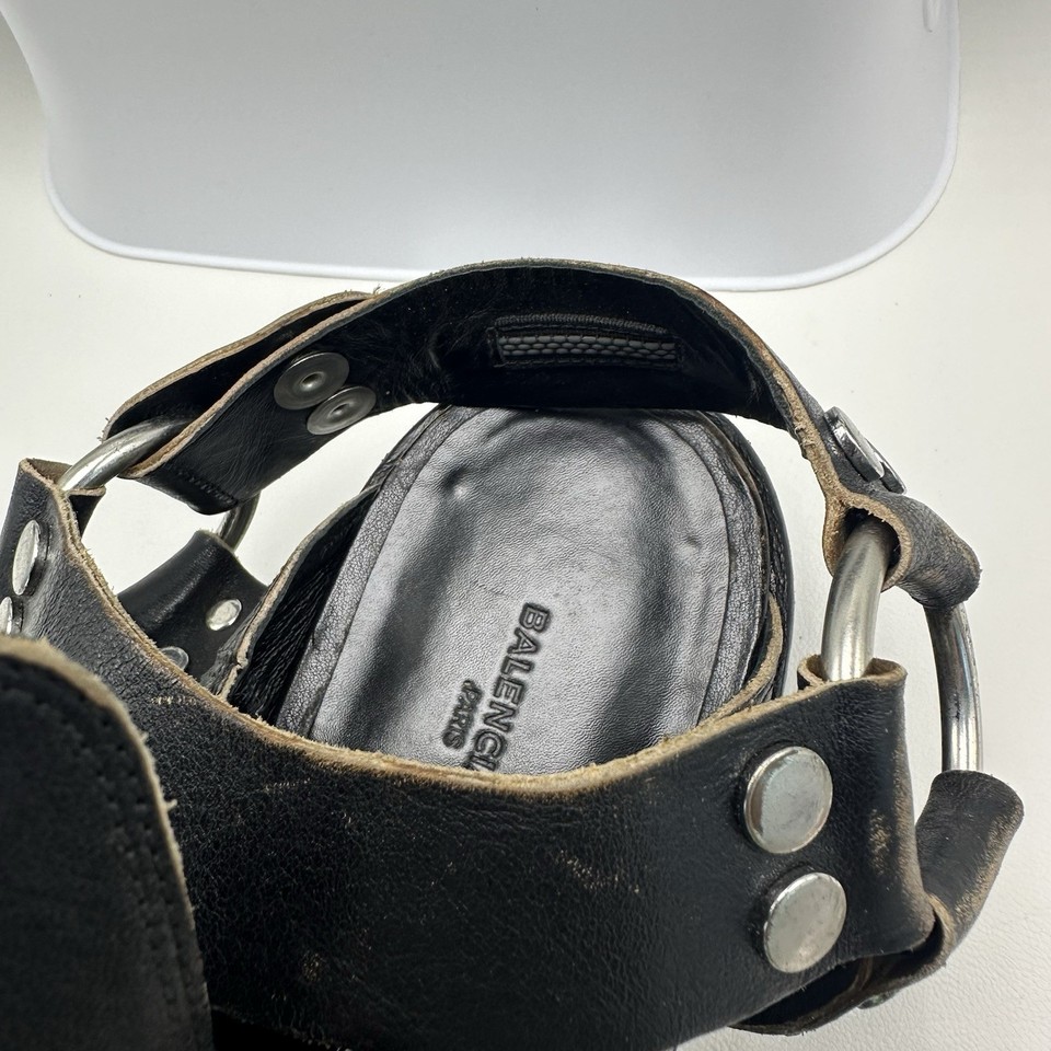 Balenciaga Santiago Harness Mules Ankle Boots Size 44 Black Leather | eBay