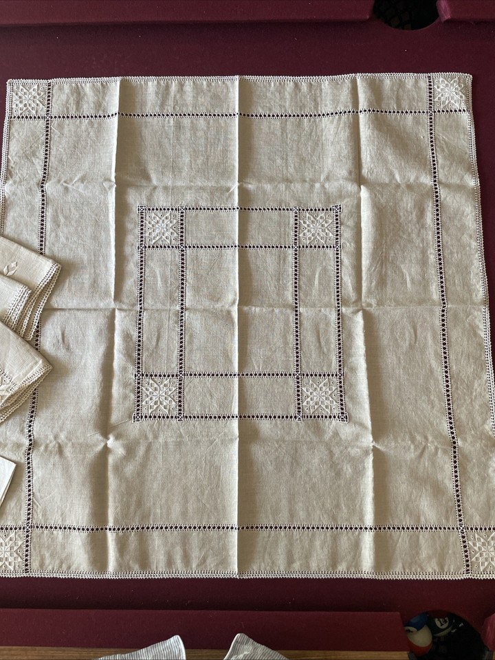 Exquisite Lefkara Lace handmade Cypriot Embroidery Linen Tablecloth ...