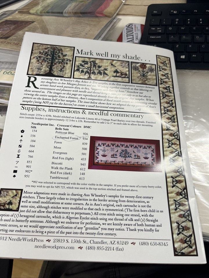 Needle Work Press Cross Stitch Sampler Kit Ann Wheatley | eBay