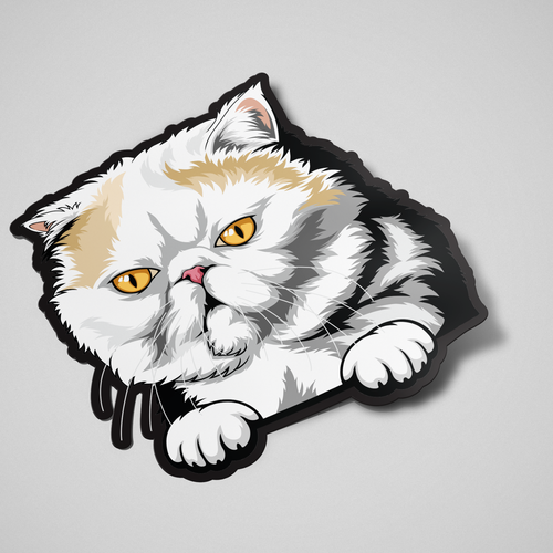 Exotic Shorthair Cat Peeker Windshield Windscreen Laptop Sticker Decal ...