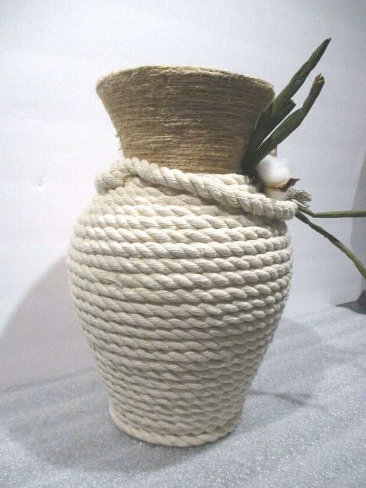 Handcrafted Rope Glass Vase 11" h x 7" W | eBay