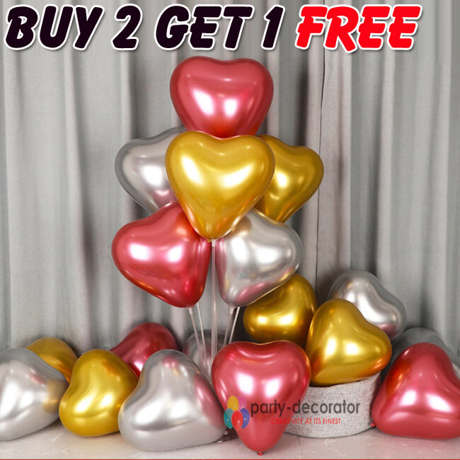 100 LOVE HEART SHAPE BALLOONS Wedding Party Romantic baloon Birthday ...