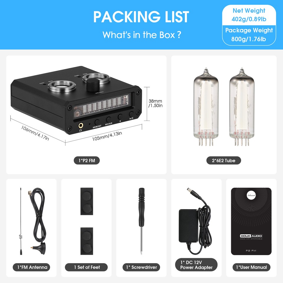 Mini Tube Preamp Stereo Headphone Amp FM Radio Clock with Audio ...