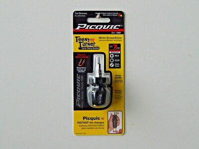 PICQUIC TEENY TURNER Screwdriver - Small, Multi Bit, 7 Bits 1" long ...