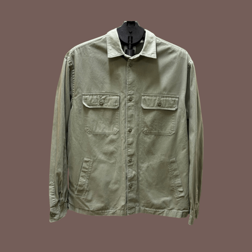 H&M Men’s Olive Green Button-Up Shacket Size L | eBay