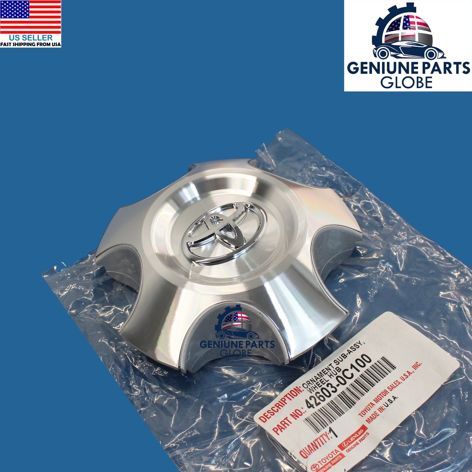 GENUINE TOYOTA 08-17 SEQUOIA 20" CHROME WHEEL CENTER HUB CAPS 4 X 42603 ...