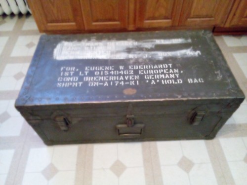 Vintage 1948- POIRIER & McLANE Corp. - BARRACKS FOOT LOCKER Metal Frame ...