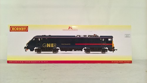 Hornby R3893 GNER Class 91 Bo-Bo 'Cancer Research Uk' No91117 DCC Ready ...