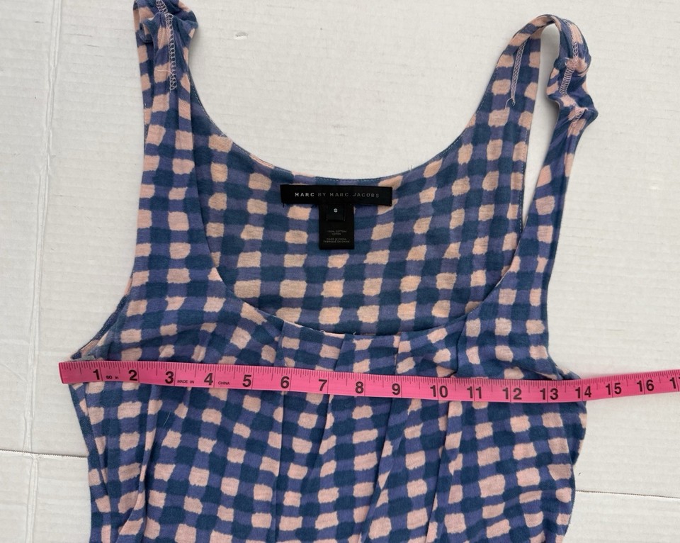 Marc by Marc Jacobs Molly Check Dress Apricot Rose Multi Gingham Tiered ...