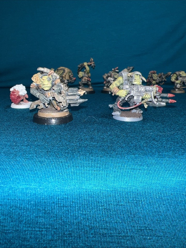 40K KILL TEAM WRECKA KREW ORK TANKBUSTAS MOB Painted Magnetized Bases 9 ...