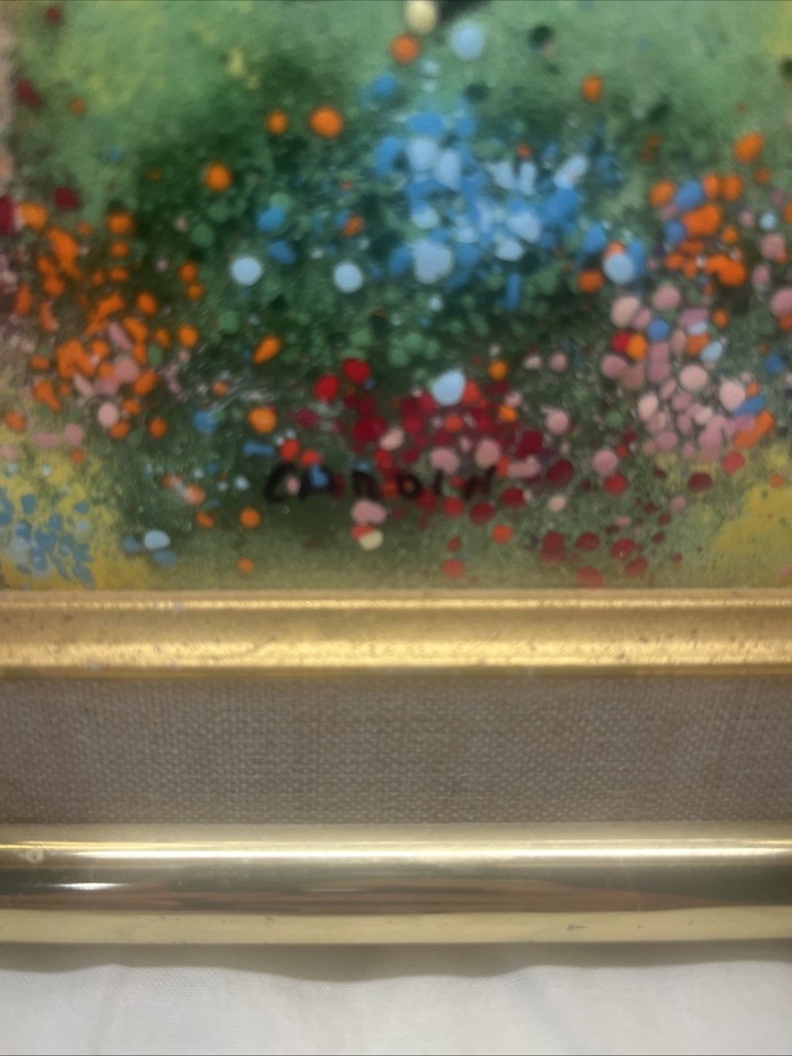 Louis Cardin 1980 Vintage Enamel On Copper Paintings, Signed by the ...