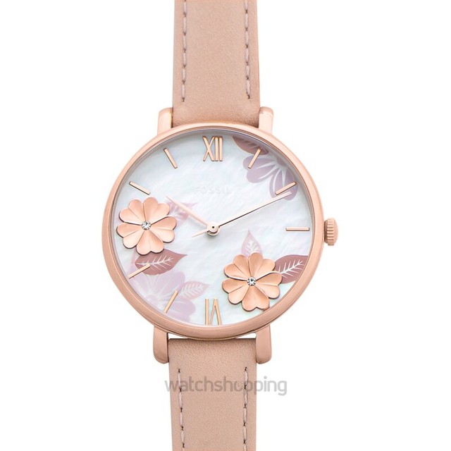 Fossil Jacqueline 36mm Rose Gold Blush Leather Strap Ladies Watch ...