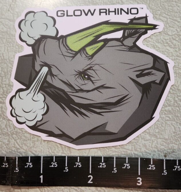 Glow Rhino Spark FOB Tritium Zipper Pull Keychain Vinyl Decal Sticker ...