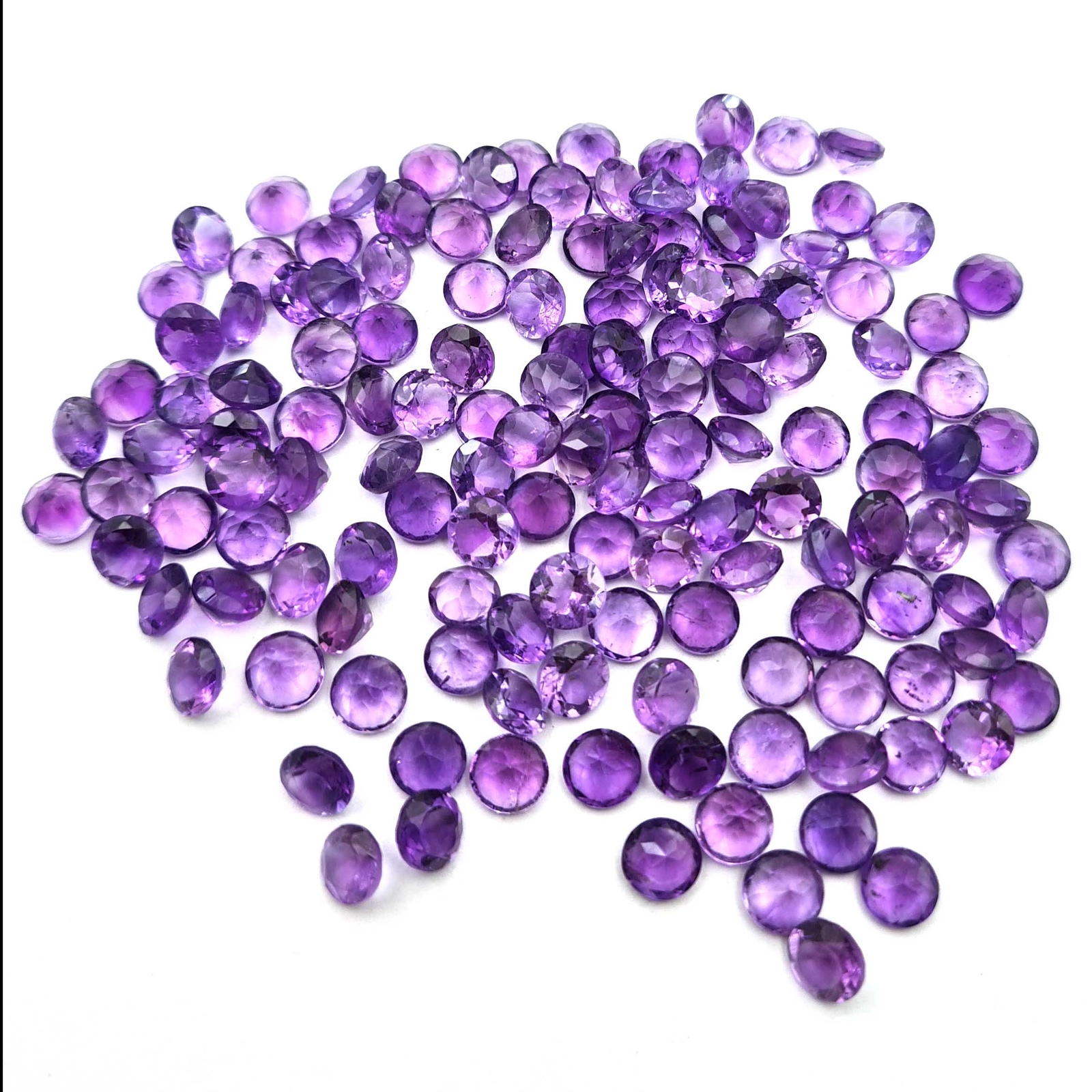 Natural African Amethyst Round Cut Loose Gemstone Lot 6 MM 120 CT 160 ...