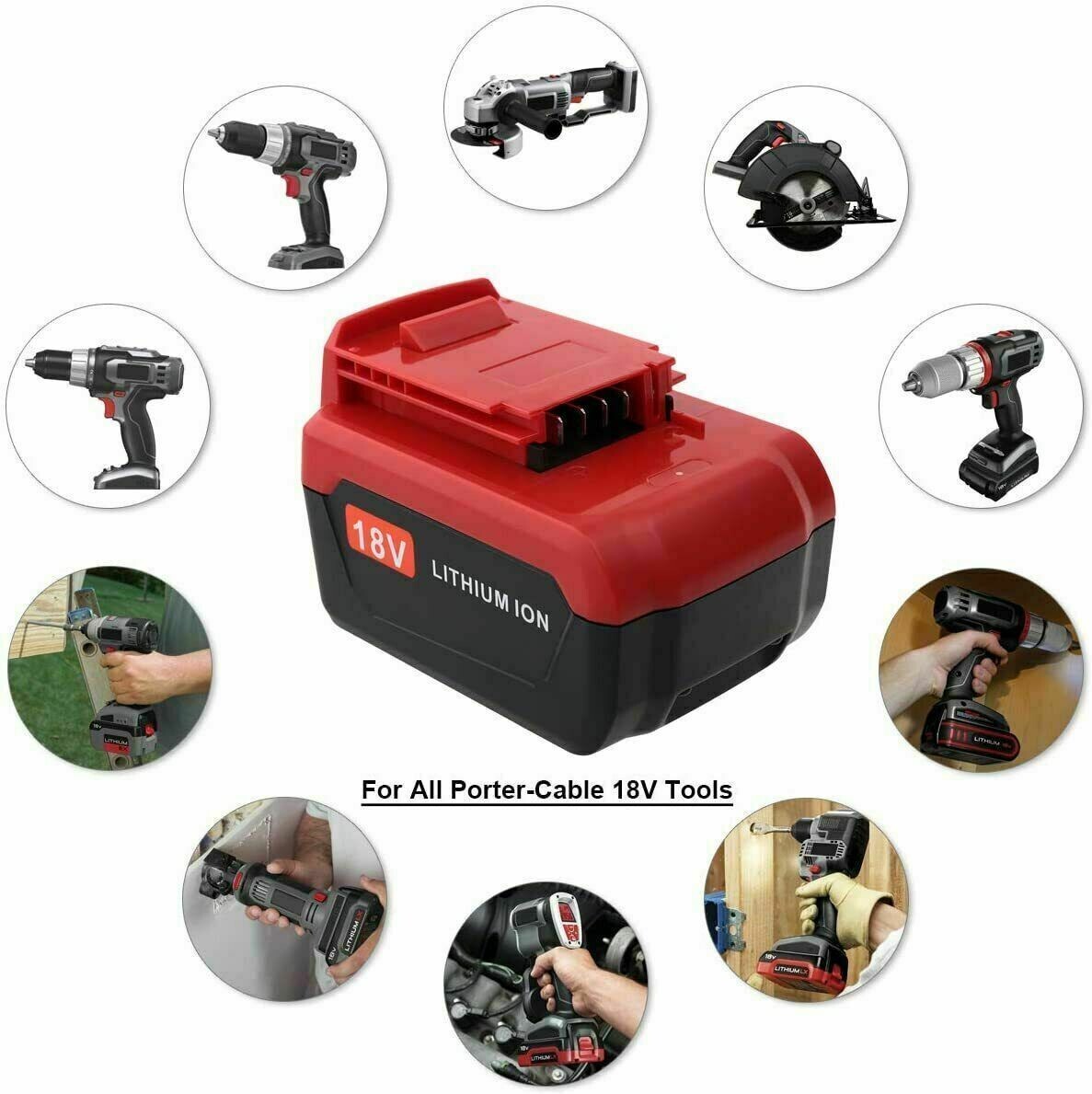 18V 6.0Ah Lithium-Ion Battery for Porter Cable 18Volt PC18B PC18BL ...