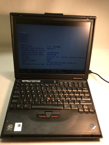 IBM ThinkPad X20 12" Laptop Intel Pentium III -BOOTS/DIM BACKLIGHT-MZ ...