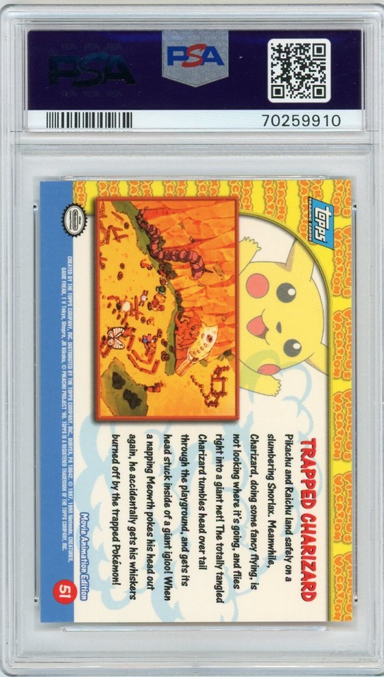 1999 TOPPS POKEMON #51 TRAPPED CHARIZARD MOVIE EDITION PSA 9 MINT | eBay