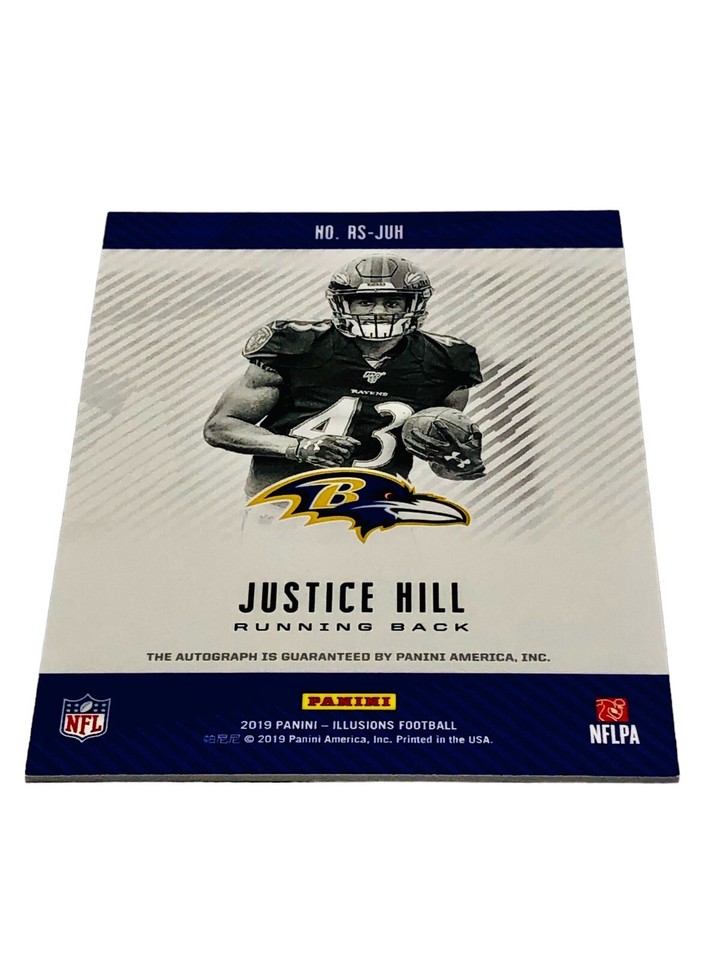 2019 Panini Illusions Rookie Signs Justice Hill RC Auto SSP /10 RS-JUH ...