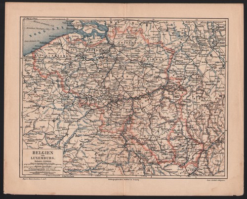 Antique map "EUROPE. BELGIUM & LUXEMBOURG". 1886 | eBay
