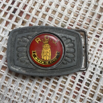 Antique Royal Order Of Jesters R.O.J. Mirth Is King Belt Buckle ...