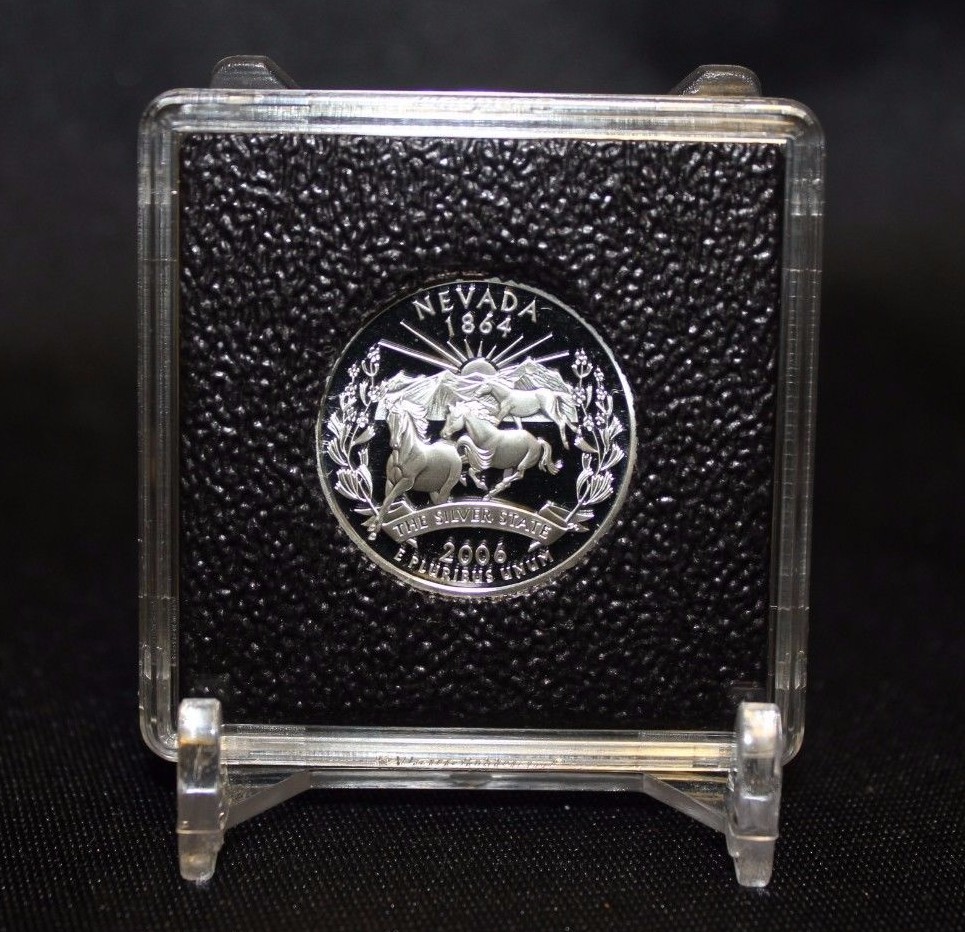 6 Quarter Quadrum Intercept 2x2 Coin Holder 24mm Snap Capsule + Display ...